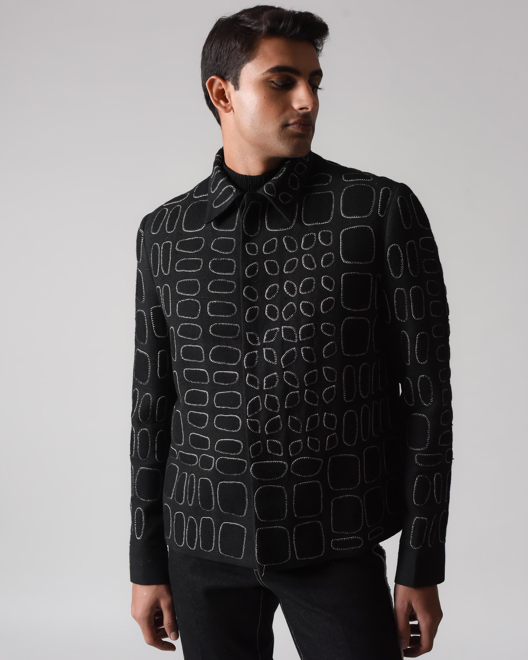 Hand-Cut Hand Applique Shadow Block Jacket – countrymade.in
