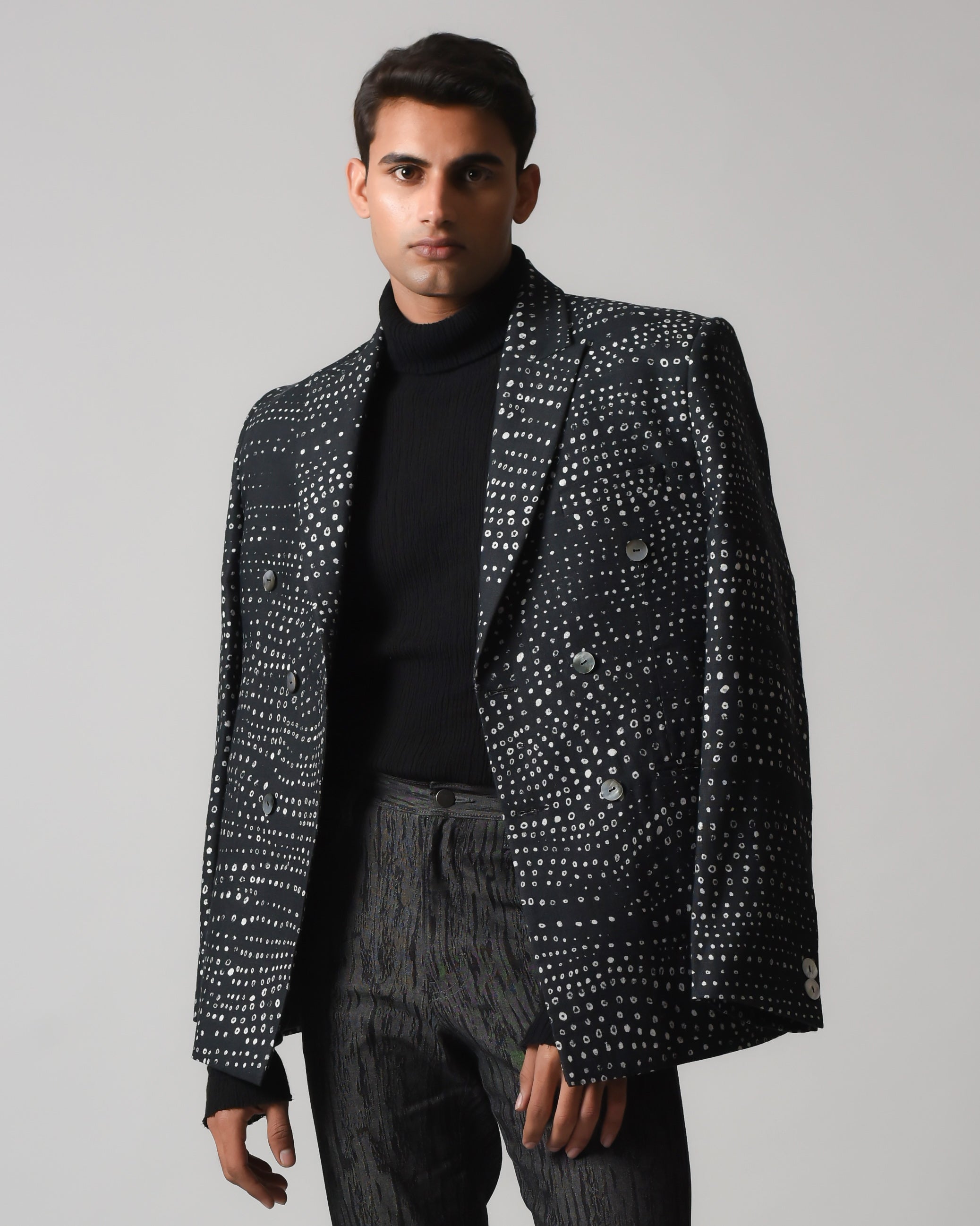 Aboriginal Linen Double-breasted Blazer – countrymade.in