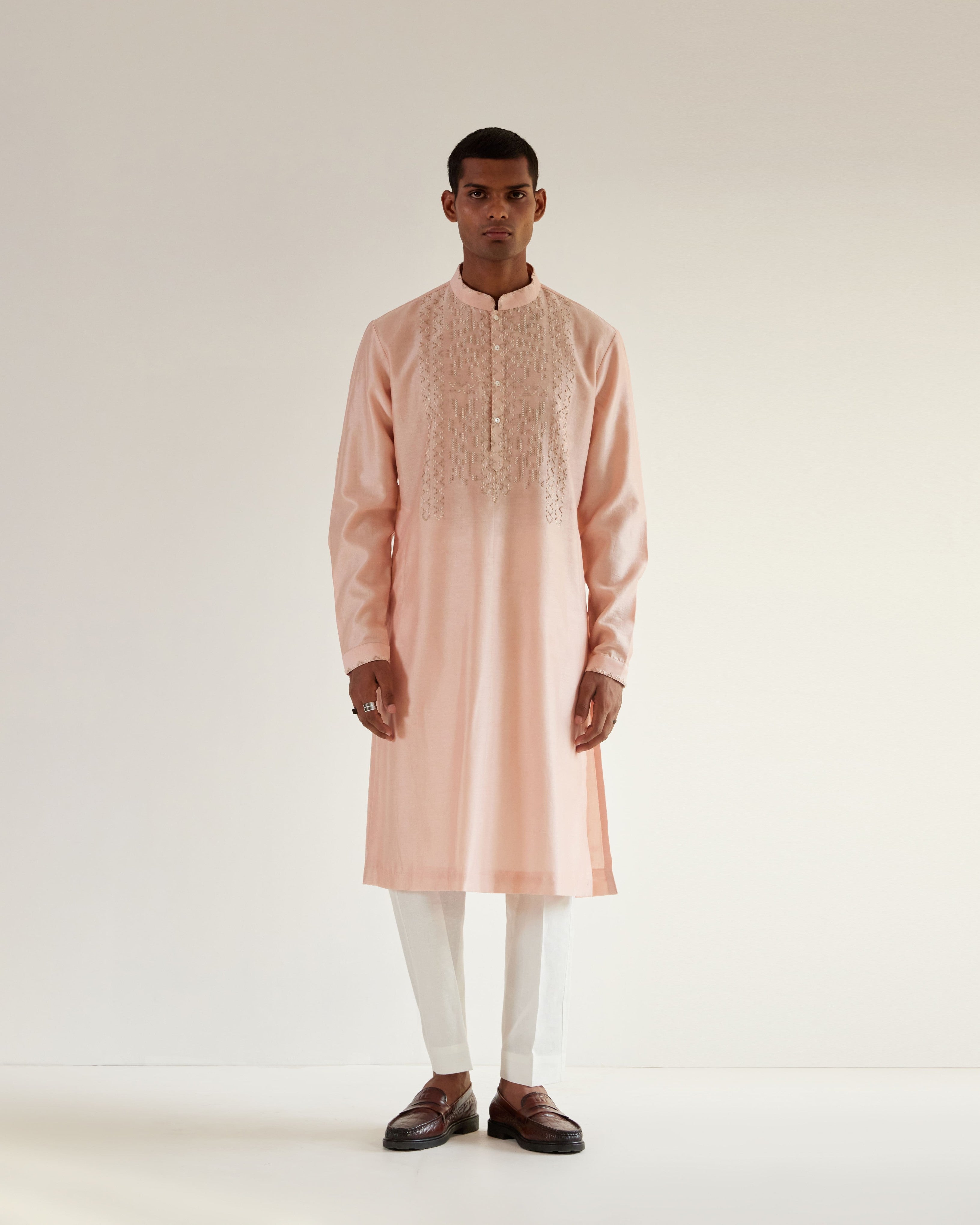 Asymmetric Embroidered Yoke Kurta Set – countrymade.in